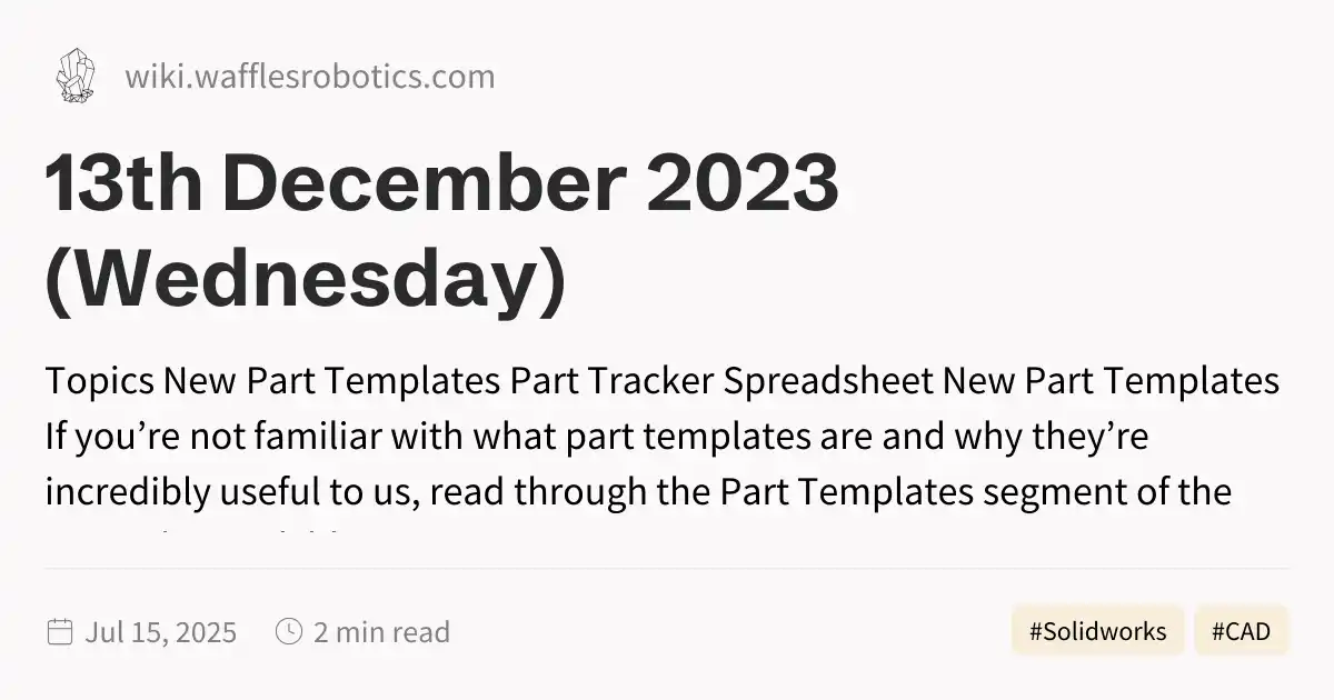 13th December 2023 (Wednesday)