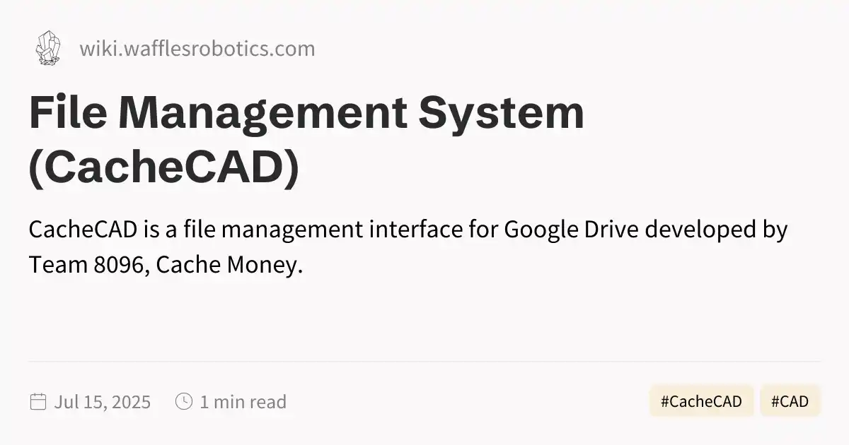 File Management System (CacheCAD)
