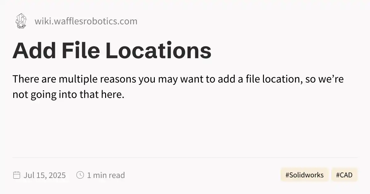 Add File Locations