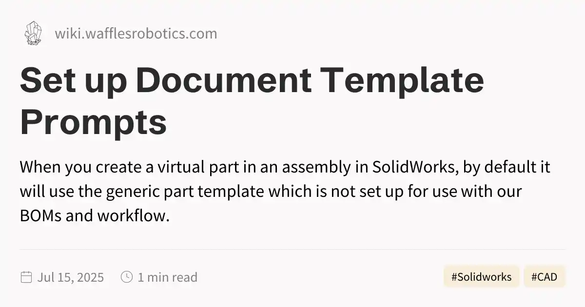 Set up Document Template Prompts