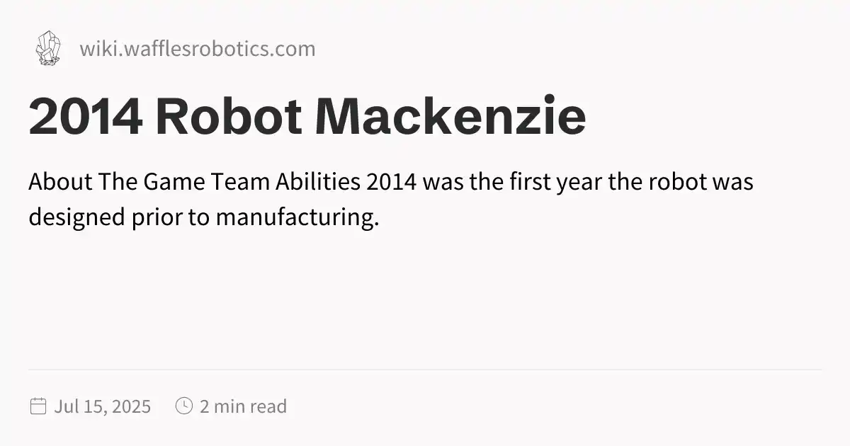 2014 Robot Mackenzie