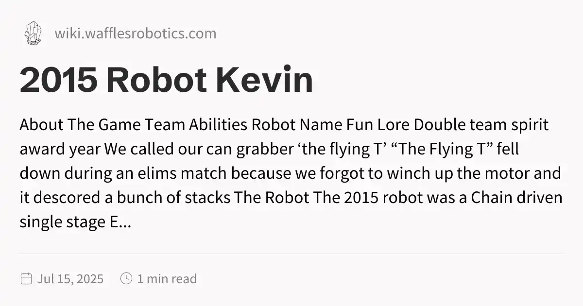 2015 Robot Kevin