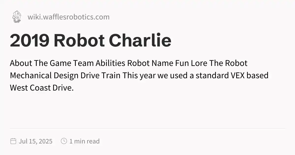 2019 Robot Charlie