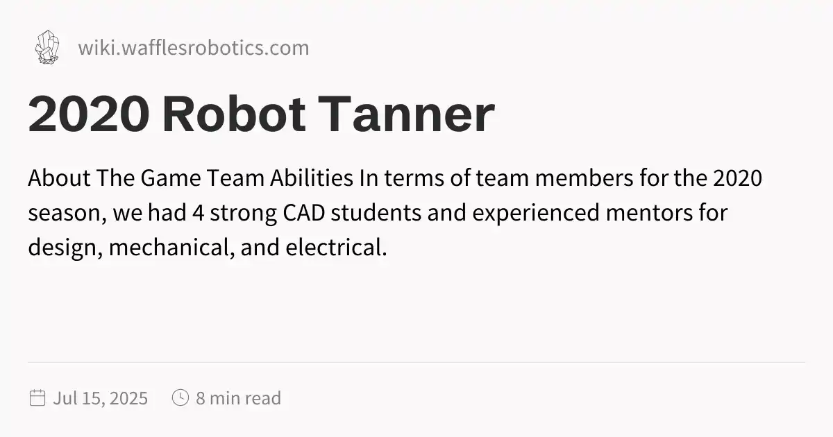 2020 Robot Tanner