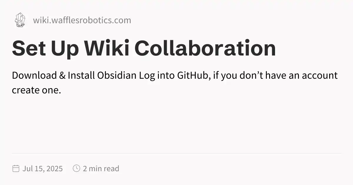 Set Up Wiki Collaboration